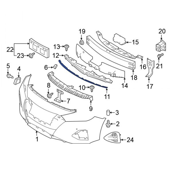 Nissan OE 658204RA0B - Front Bumper Cover Insulator