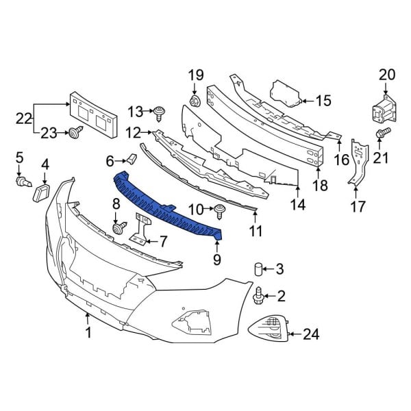 Nissan OE 622404RA0A - Front Upper Bumper Cover Support Rail