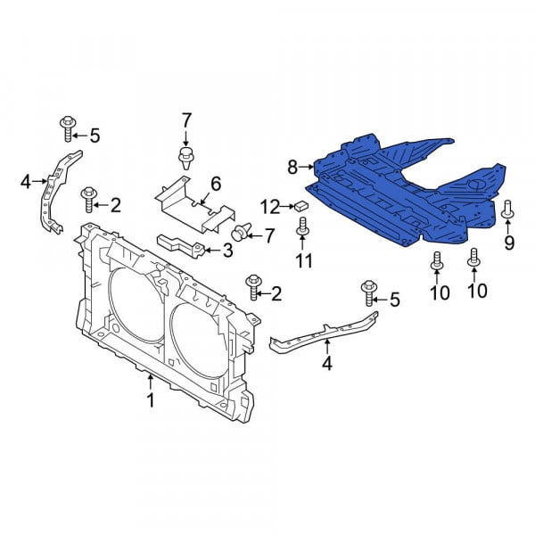 Nissan OE 758909HS0A - Front Radiator Support Splash Shield