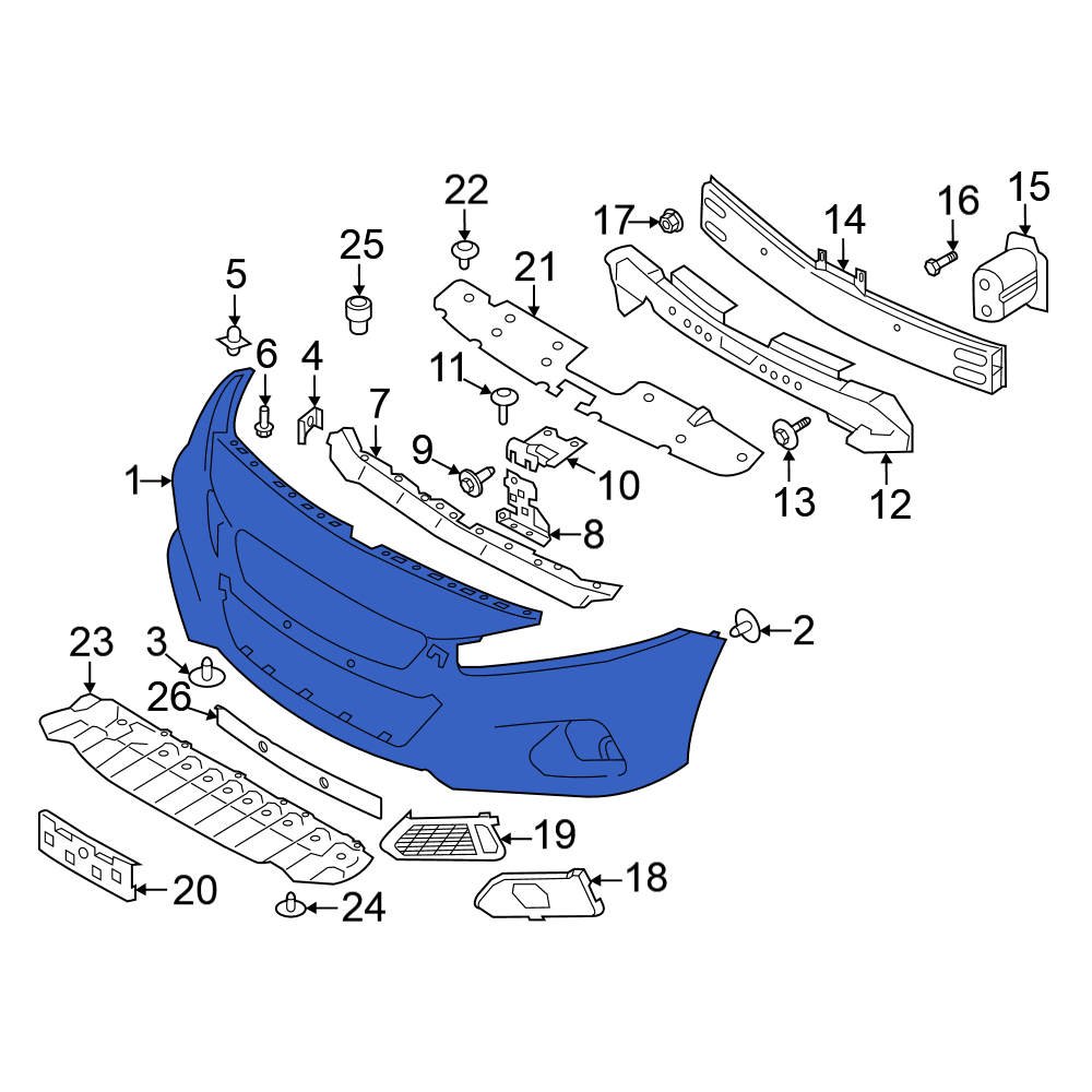 Nissan OE 620229HF0H - Front Bumper Cover