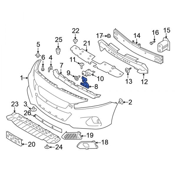 Nissan OE 622426CA0A - Front Lower Bumper Cover Bracket