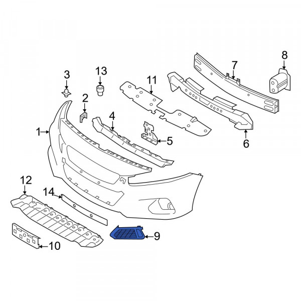 Nissan OE 622579HF0B - Front Left Bumper Cover Spacer Panel