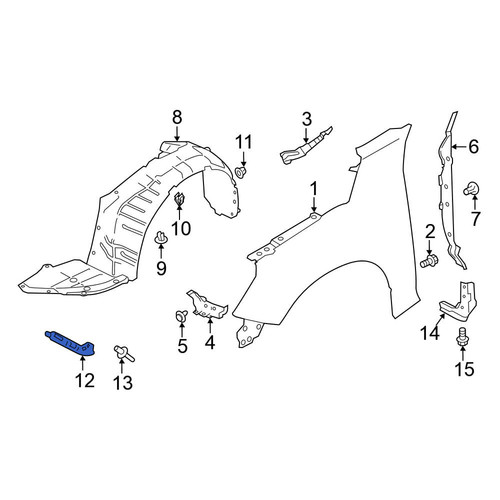 Nissan OE 638646CA0A - Front Right Fender Liner Extension