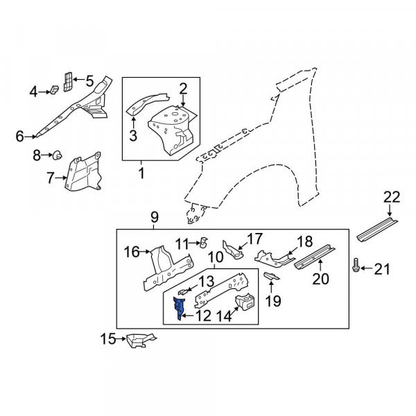 Nissan OE G51A66CAMA - Front Right Frame Rail End