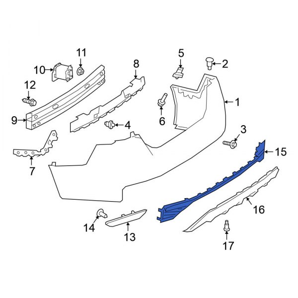 Nissan OE 850716CA0H - Rear Bumper Trim