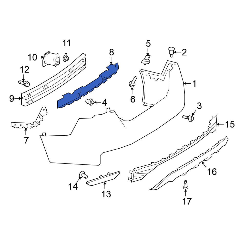 Nissan OE 850909HB0A - Rear Bumper Impact Absorber