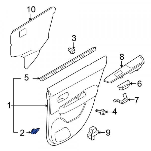 Nissan OE 0155330001 - Body D-Pillar Trim Panel Clip