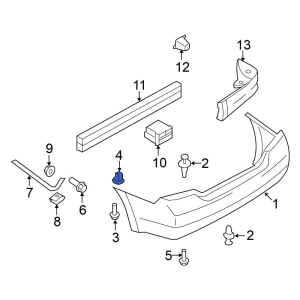 Nissan OE 012810003U - Rear Bumper Cover Grommet
