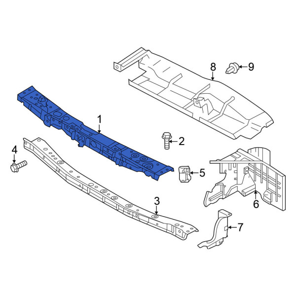 Nissan OE F25113ANMH - Front Upper Radiator Support Tie Bar