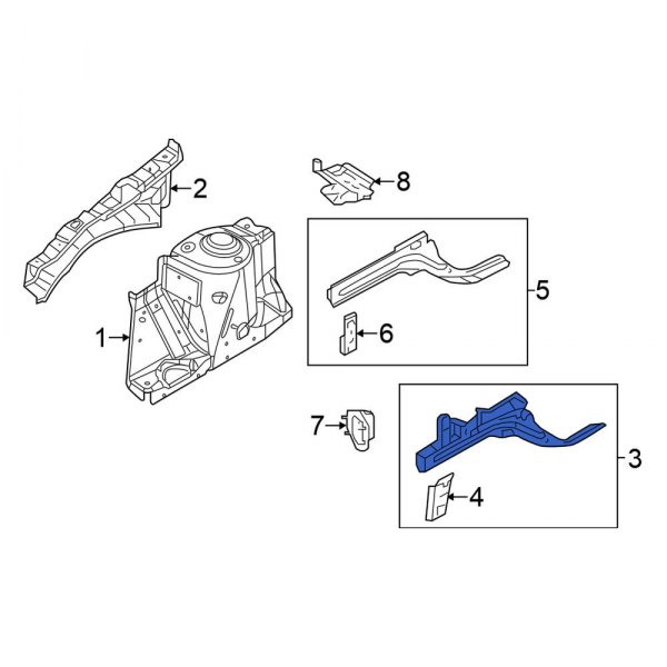 Nissan OE G51113ANMA - Front Left Inner Frame Side Member