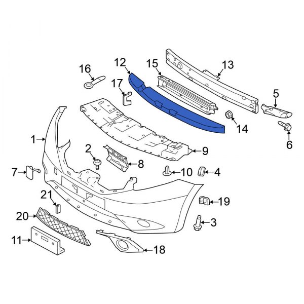 Nissan OE 620903VY0A - Front Bumper Impact Absorber