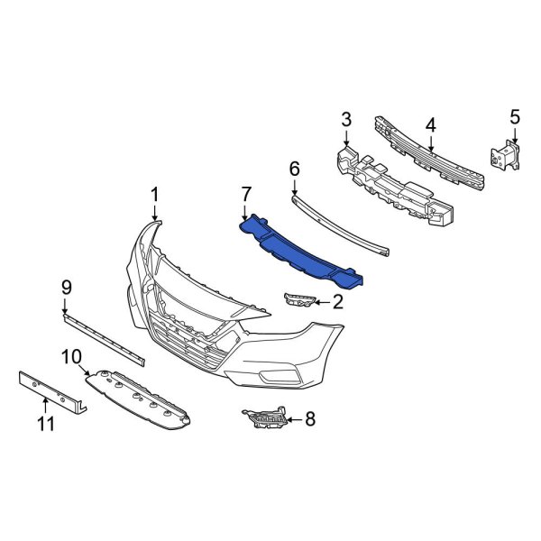 Nissan OE 620915EE0A - Front Upper Bumper Impact Absorber
