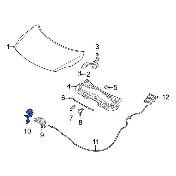 Nissan OE 656035EF0A - Front Hood Safety Catch