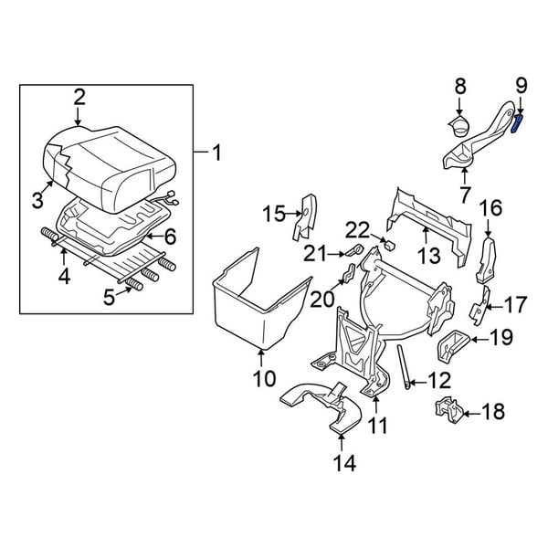 Nissan OE 883465Z006 - Center Seat Back Lock