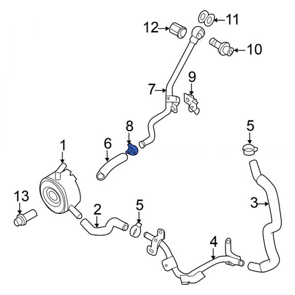 Nissan OE 164397S02A - Engine Oil Cooler Hose Retaining Clamp