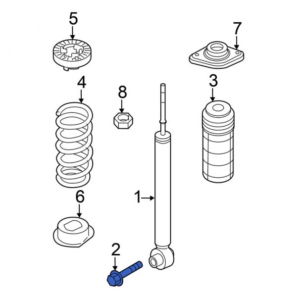 Nissan OE 56280JP00A - Suspension Shock Absorber Mounting Bolt