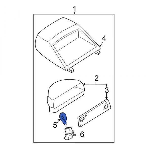 Nissan OE 2626189949 - Center High Mount Stop Light Bulb