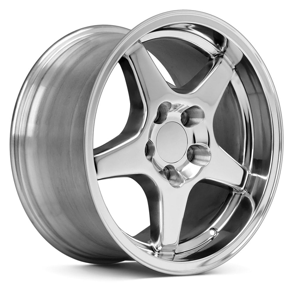 OE Wheels® 4750757 - 5-Spoke Polished 17x11 Alloy Factory Wheel - Replica