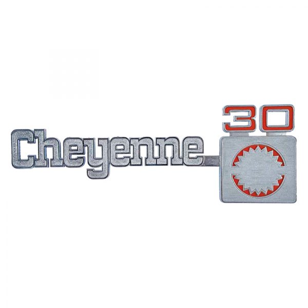 OER® 349688 - "Cheyenne 30" Chrome Front Fender Emblem