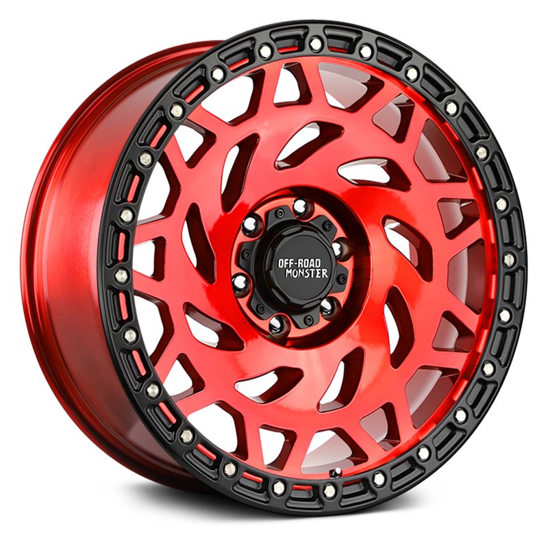 OFF-ROAD MONSTER® M50 Wheels - Candy Red with Black Ring Rims