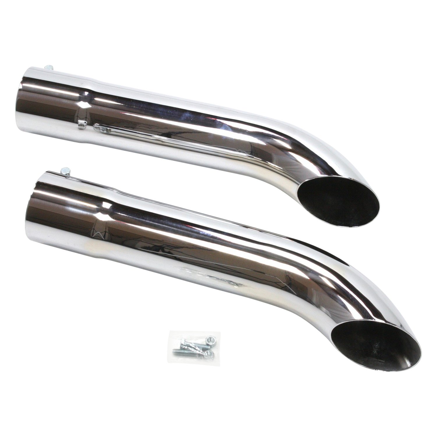 Patriot Exhaust® H3818 - Steel Chrome Turnout Exhaust Side Pipes (3.5 ...