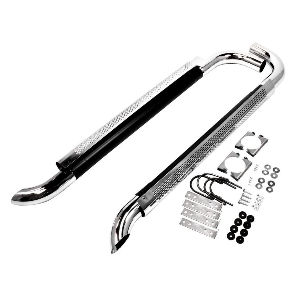 Patriot Exhaust® H1070 - Mild Steel Chrome Shielded Side Header-Back ...