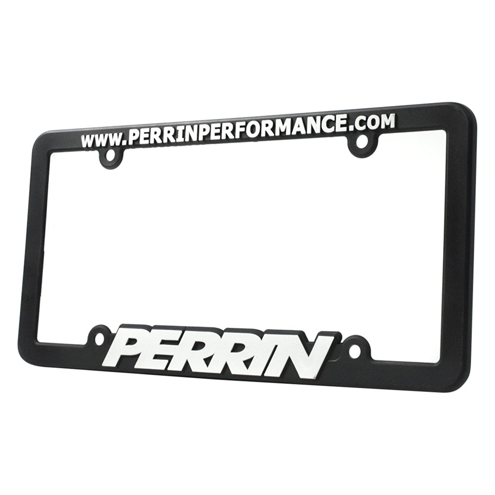 PERRIN Performance® ASM-BDY-500 - Black License Plate Frame with White ...