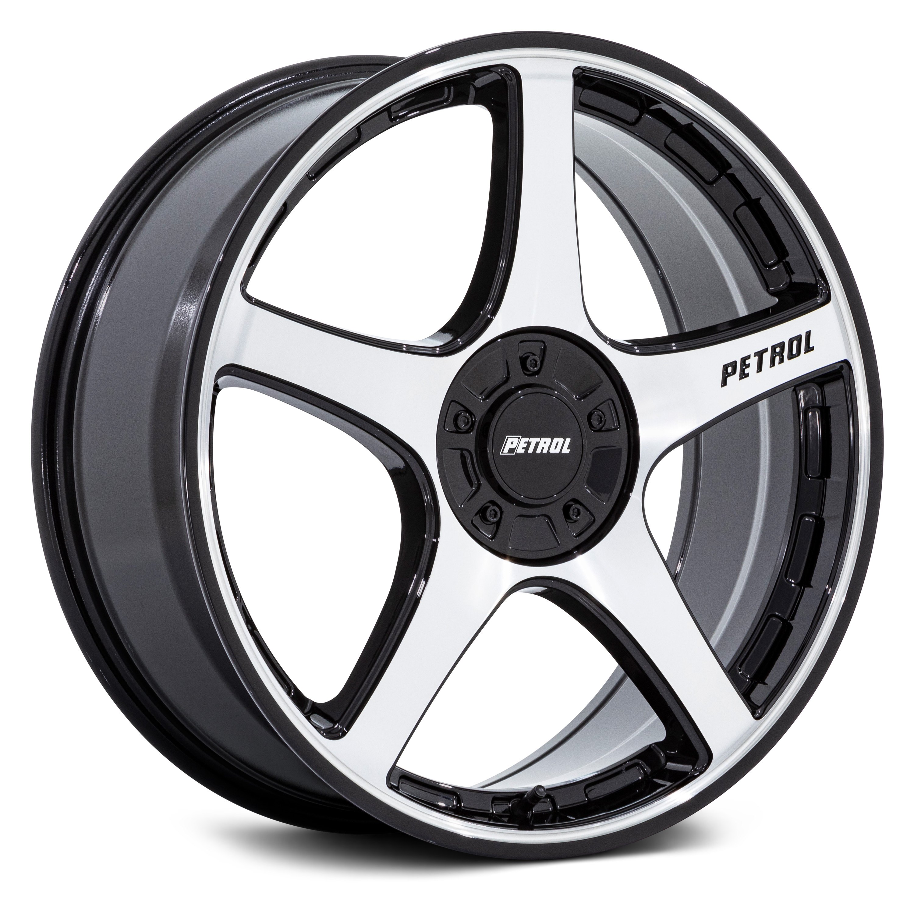 PETROL® P2E Wheels - Gloss Black with Machined Face Rims