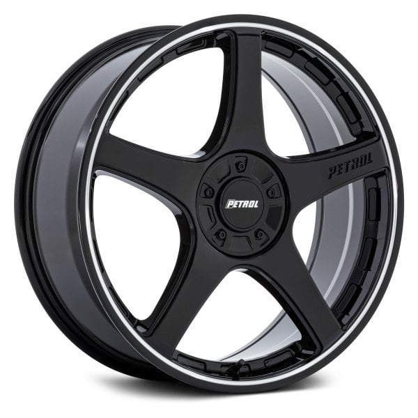PETROL® P2E Wheels - Gloss Black with Machined Lip Rims