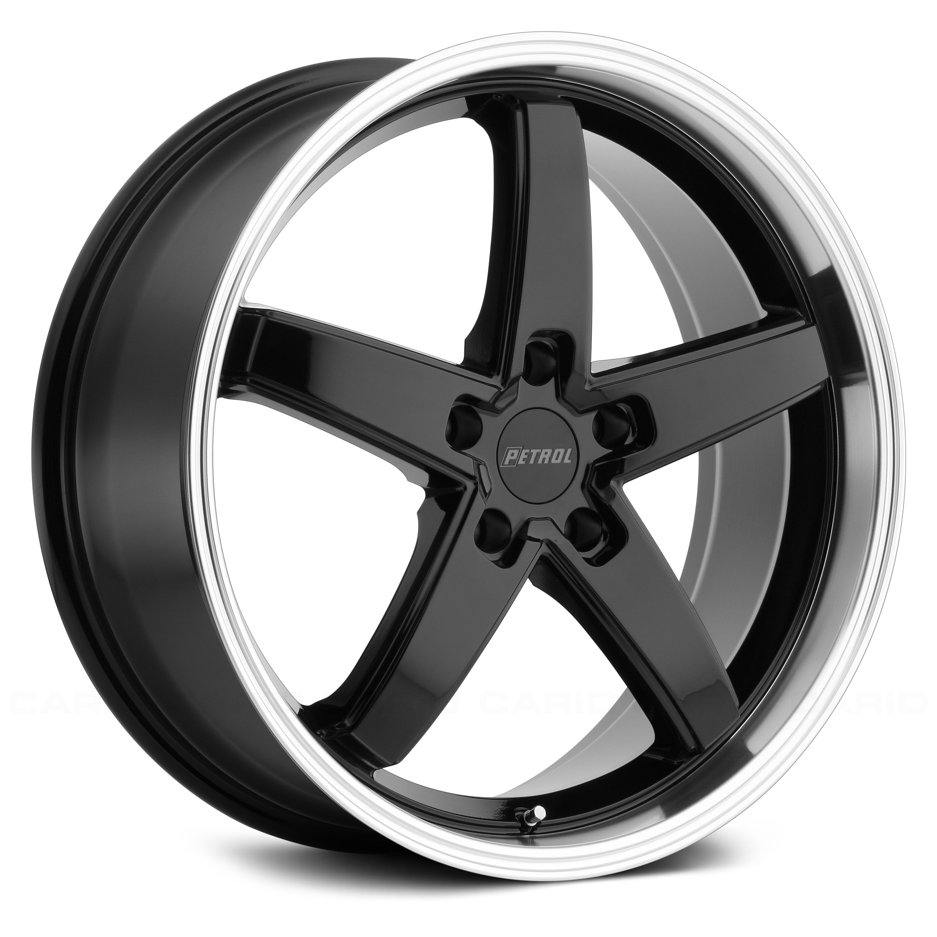 PETROL® P1B Wheels - Gloss Black with Machined Cut Lip Rims