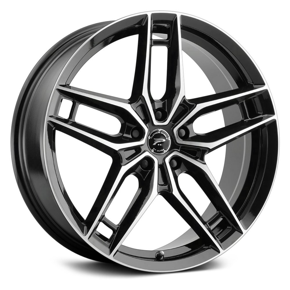 PLATINUM® 464U LOTUS Wheels - Gloss Black with Machined Face and Clear ...