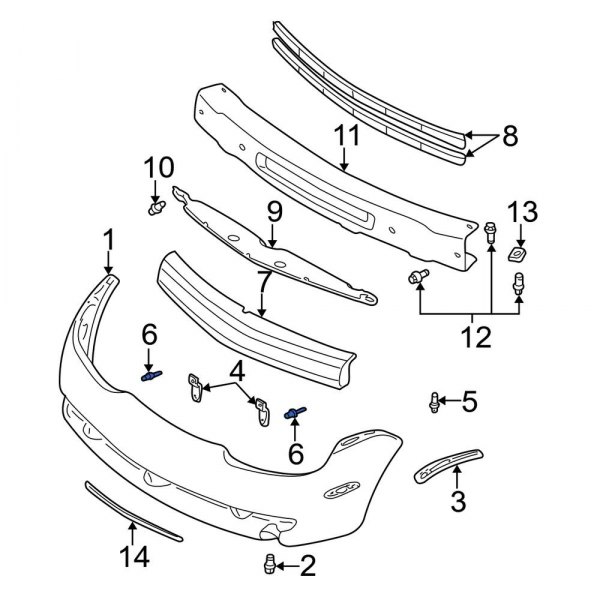 Plymouth OE 6500898 - Front Bumper Cover Rivet