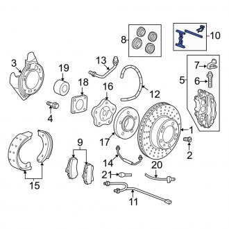Porsche OEM Brake Parts | Pads, Bleeders, Rotors, Lines — CARiD.com