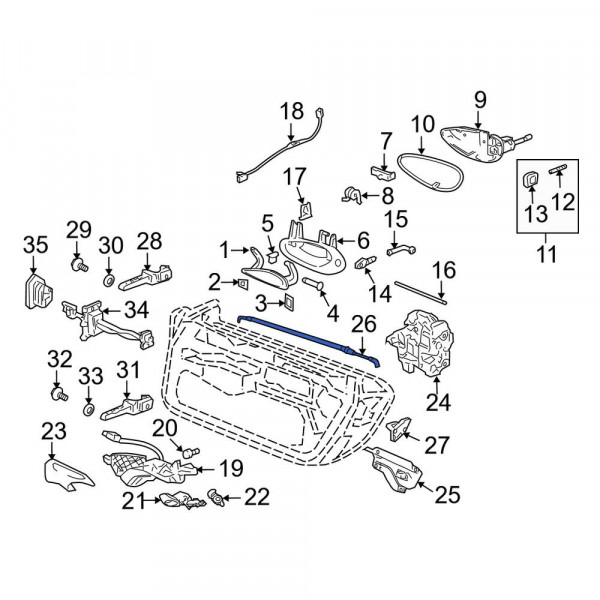 Porsche OE 99653732003 - Front Door Latch Cable