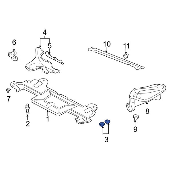 Porsche OE 99904900740 - Floor Pan Splash Shield Nut