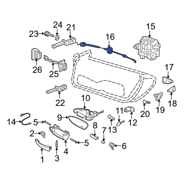 Porsche OE 99753731903 - Front Door Latch Cable