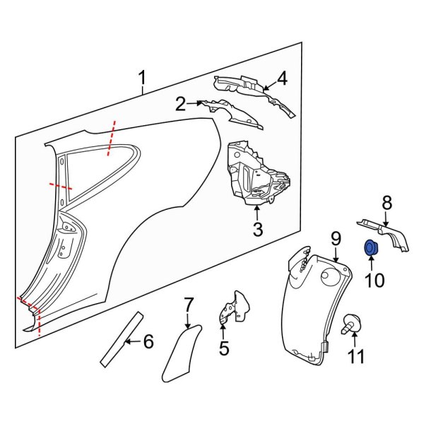 Porsche OE 99904900740 - Fender Liner Nut