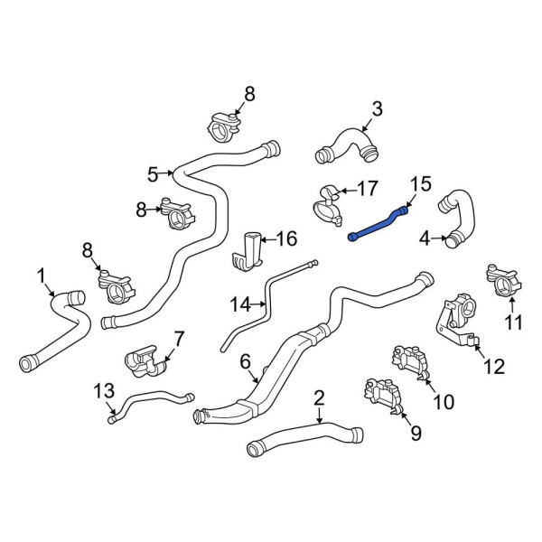Porsche OE 99710625101 - Engine Coolant Overflow Hose