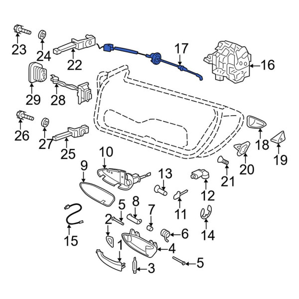 Porsche OE 99753731903 - Front Door Latch Cable