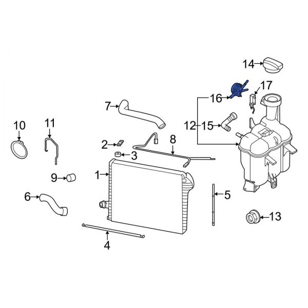 Porsche OE 7P5121671A - Engine Coolant Overflow Hose Adapter