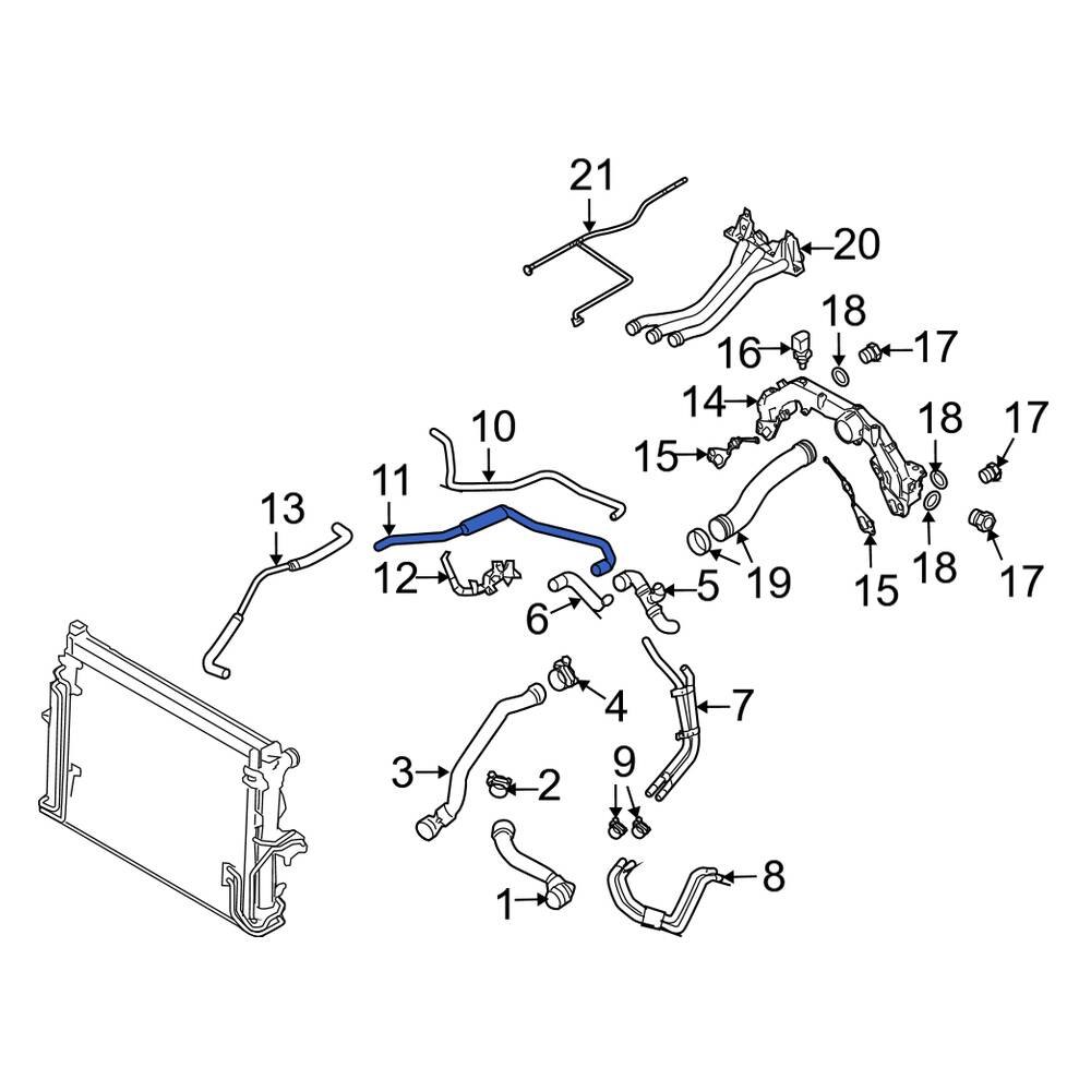 Porsche OE 95510604900 - Engine Coolant Overflow Hose