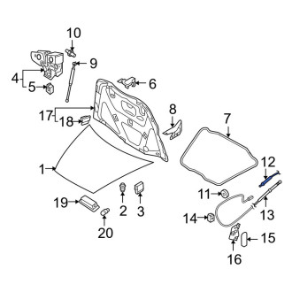 Porsche Cayenne Hood Release Cables & Handles | CARiD