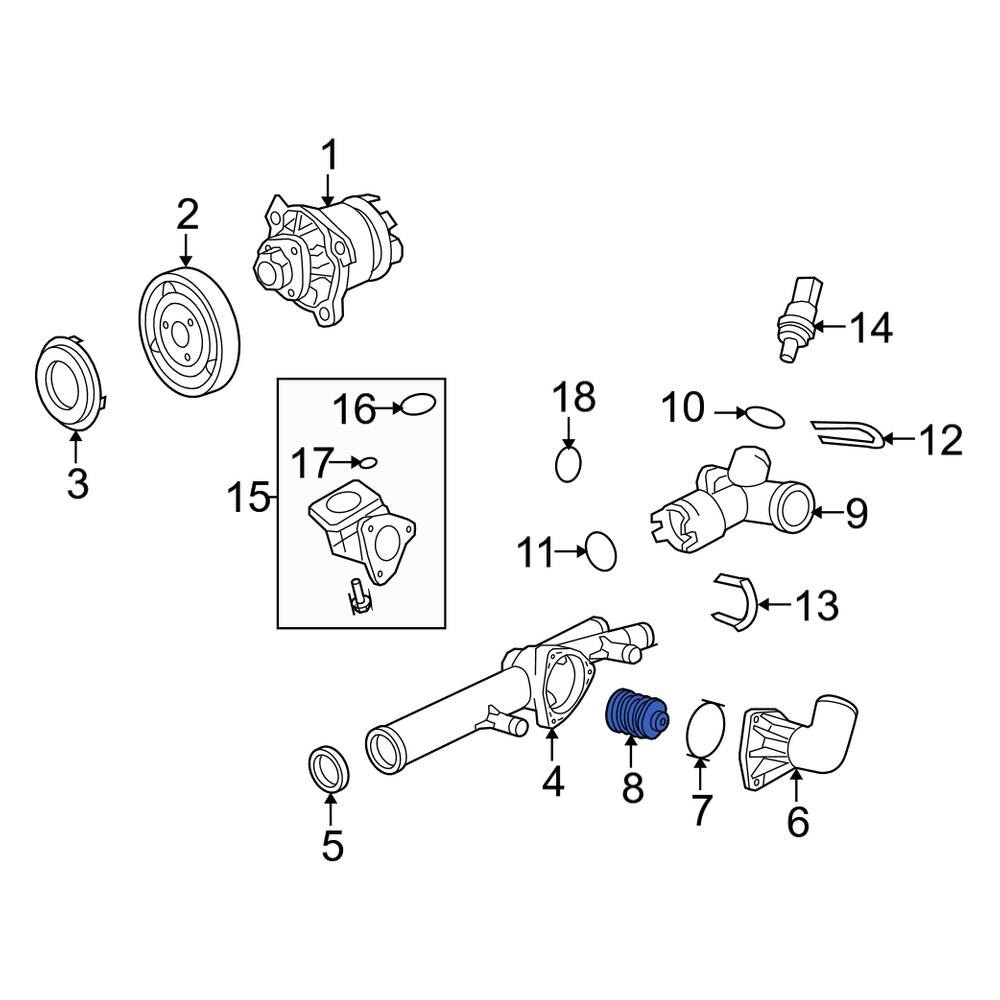Porsche OE 95510612601 - Engine Coolant Thermostat