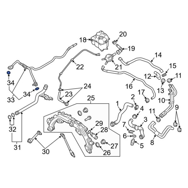 Porsche OE 95510650900 - Engine Coolant Pipe O-Ring