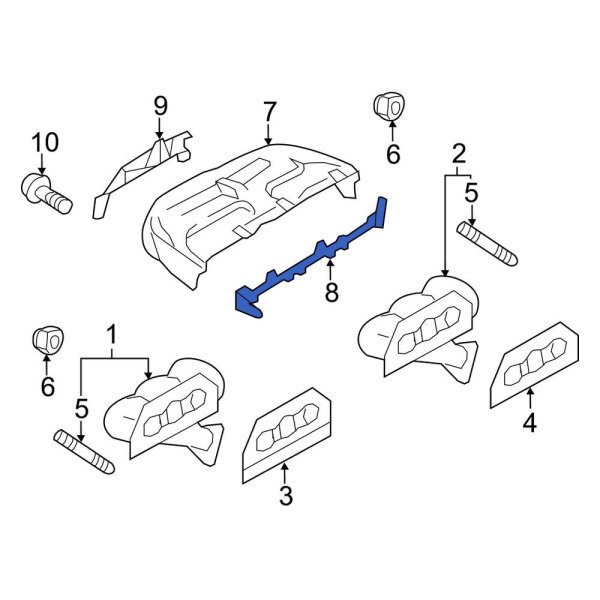 Porsche OE 95811022800 - Inner Exhaust Manifold Heat Shield Bracket