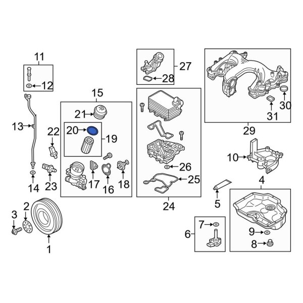 Porsche OE 95810722210 - Engine Oil Filter Element