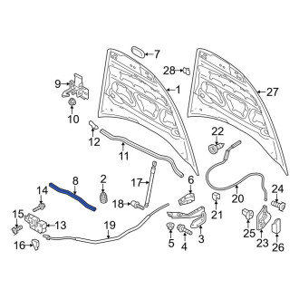 Porsche Cayenne Hood Weatherstripping Seals — CARiD.com