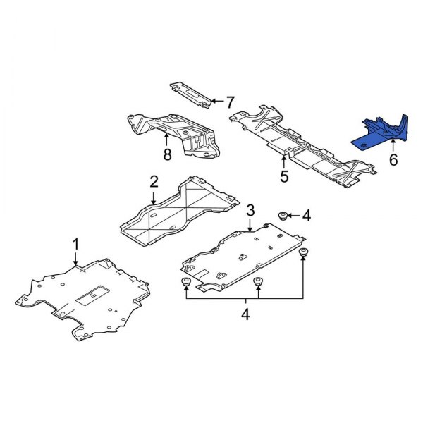 Porsche OE 9875047930001C - Rear Left Floor Pan Splash Shield