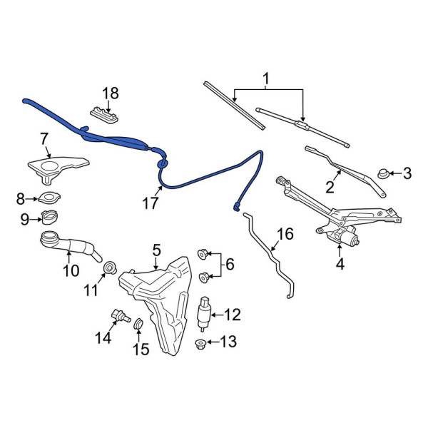 Porsche OE 99162866706 - Front Windshield Washer Hose