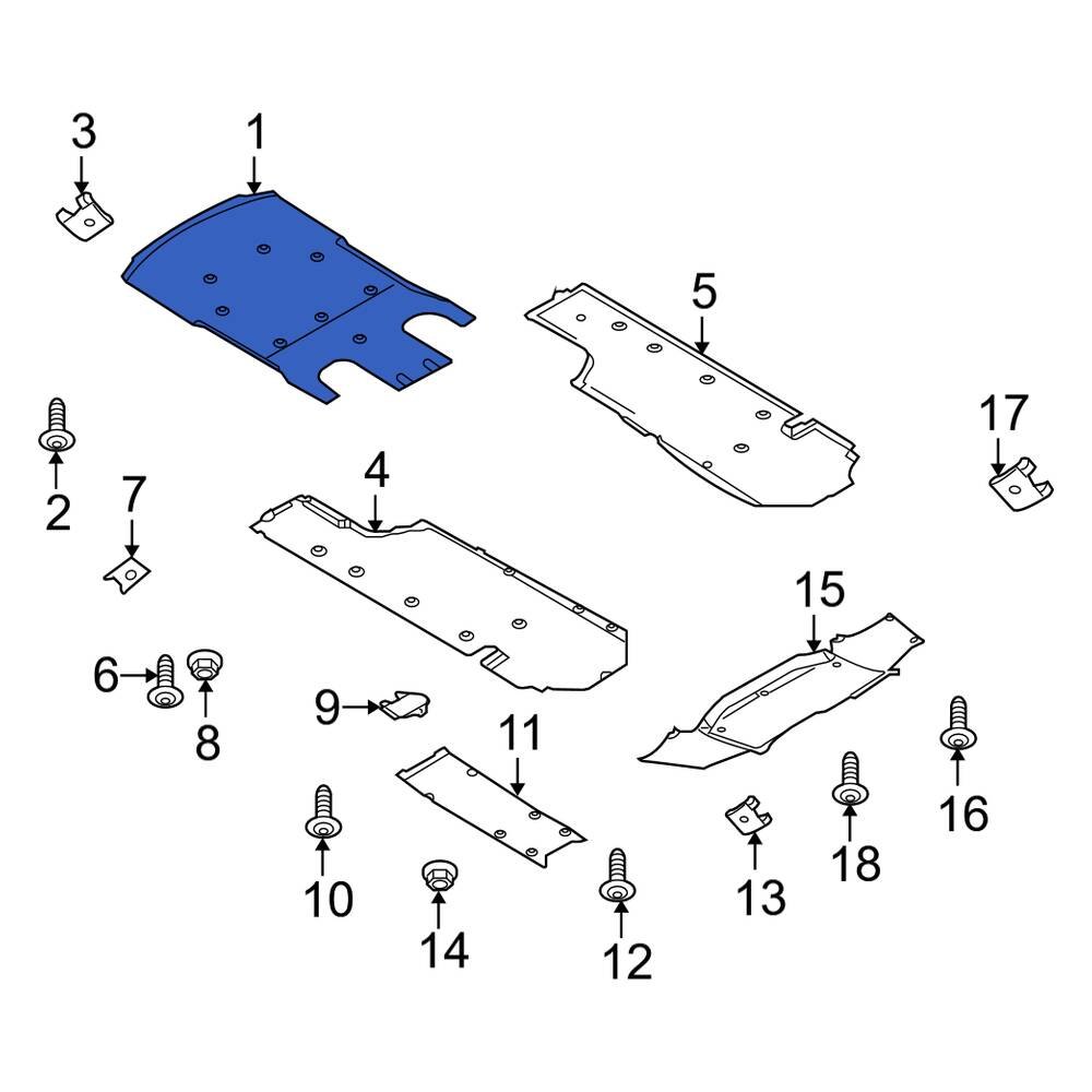 Porsche OE 97050411705 - Rear Radiator Support Splash Shield